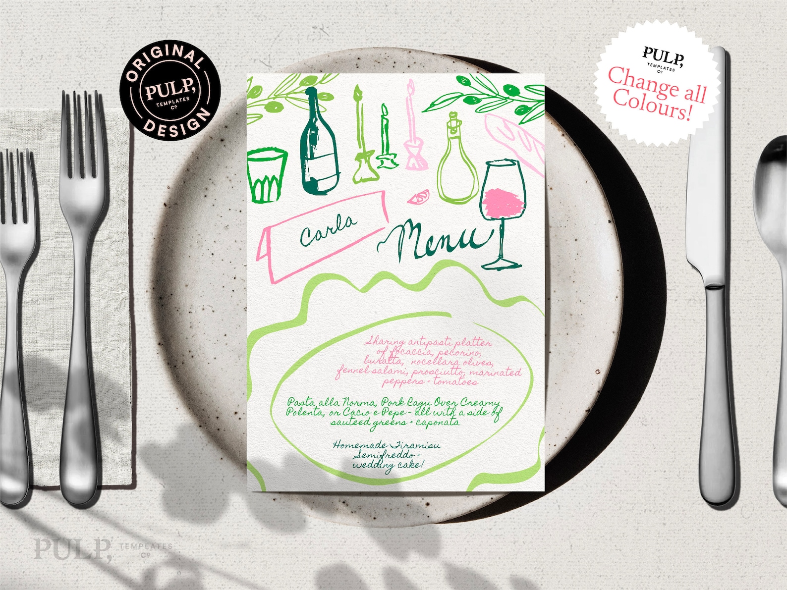 PERSONALIZED MENU Template Hand Drawn & Handwritten Scribble - Etsy UK