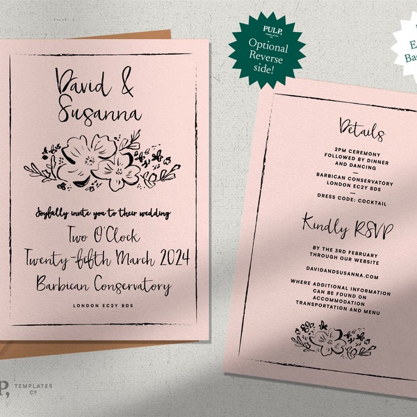Double Sided Invites - Etsy