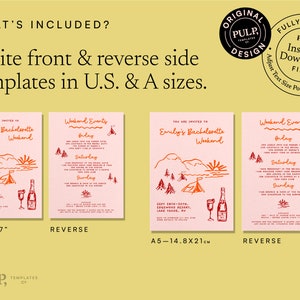 MOUNTAIN BACHELORETTE WEEKEND Invite Template | Hens Weekend | Camp ...