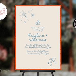 WEDDING WELCOME SIGN Template | Dinner Party | Wedding Rehearsal ...