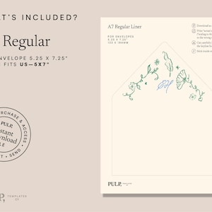 Usa Size ENVELOPE LINER TEMPLATE | A7-5x7" | Invite Envelope Liner ...