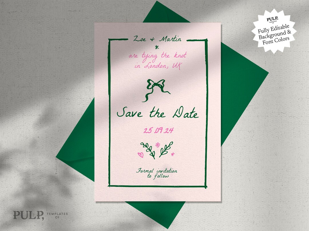 SAVE THE DATE Template | Colorful, Whimsical, Funky, Hand Drawn ...