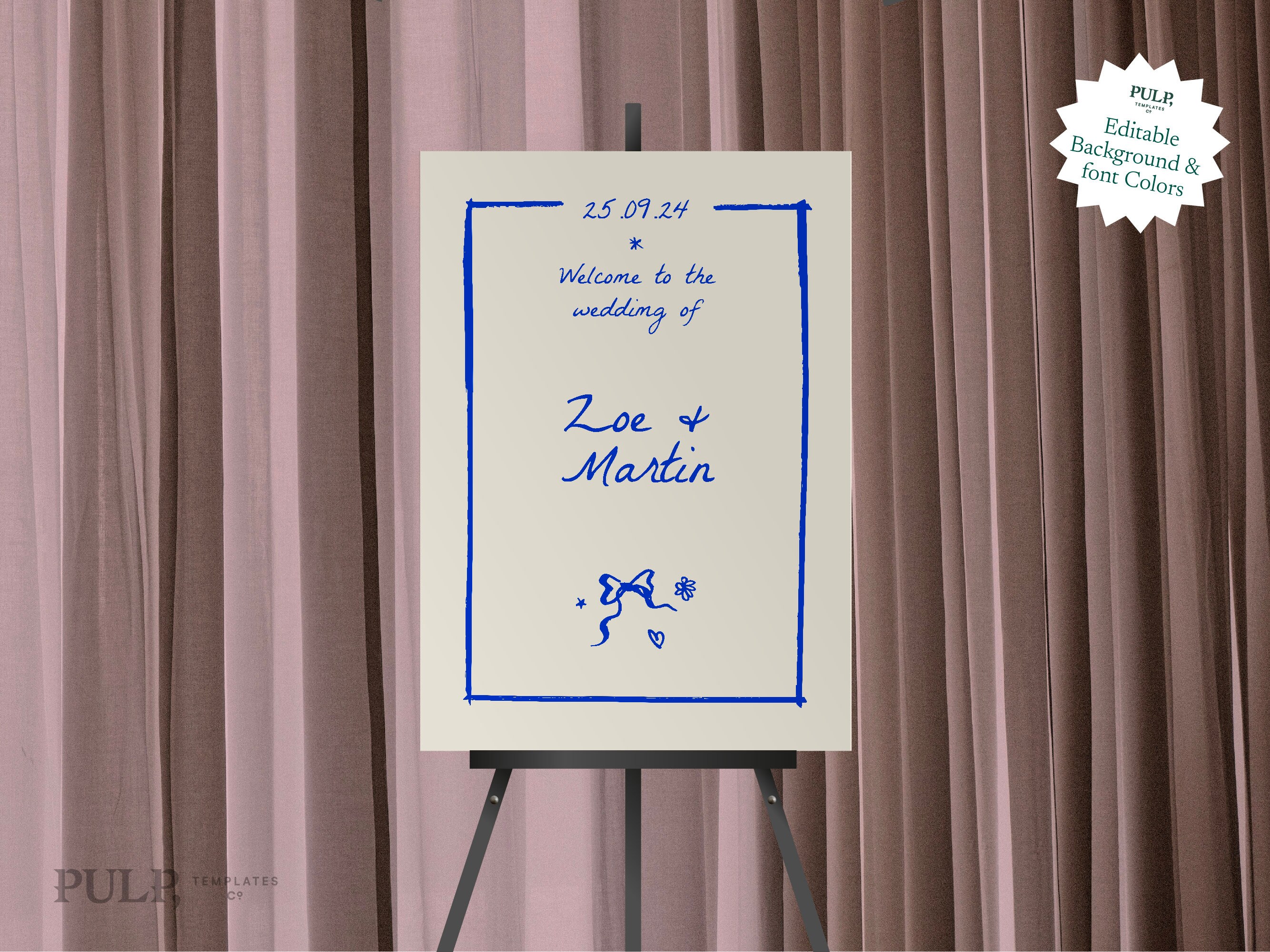 WELCOME SIGN Template Colorful Whimsical Funky Hand - Etsy