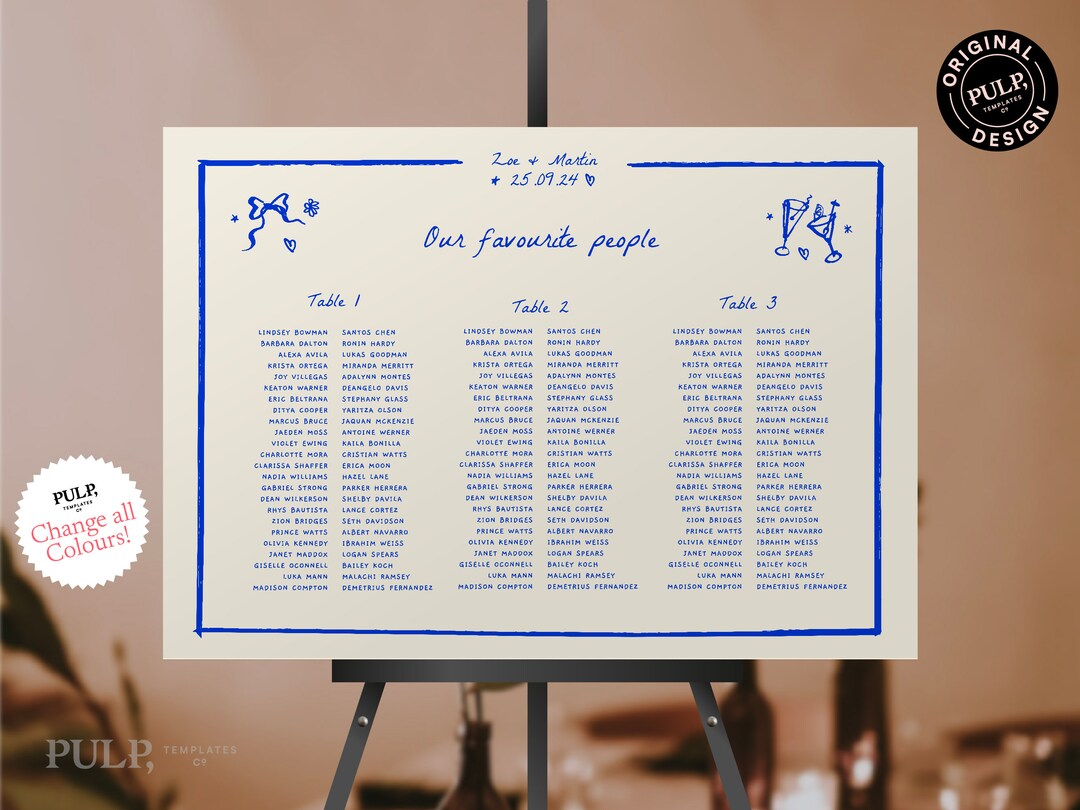 SEATING CHART TEMPLATE (banquet Seating) | Wedding Reception ...