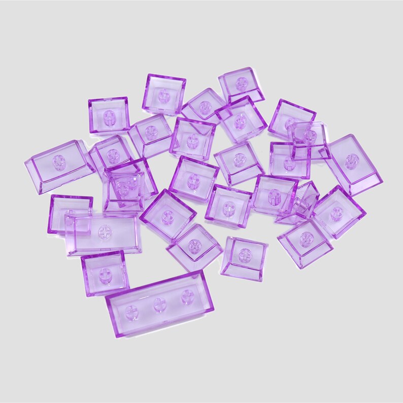 Purple Clear Keycaps Blank Keycap Set Backlit Keycaps Cherry - Etsy