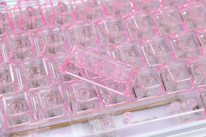 Pink Clear Keycaps Transparent Keycaps Blank Keycap Set - Etsy