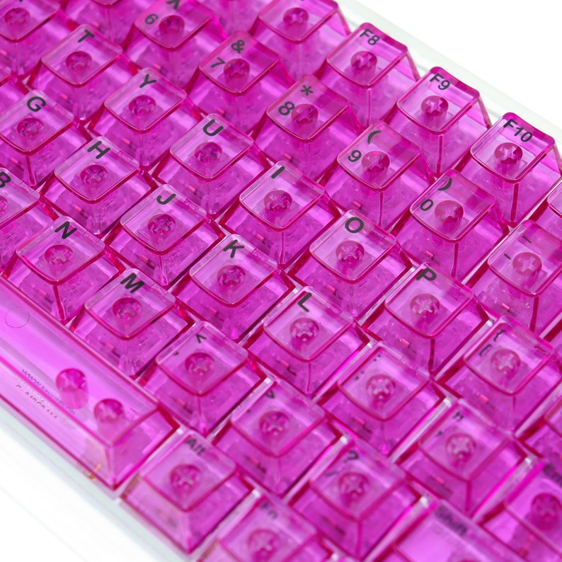 Fuchsia Clear Keycaps Transparent Keycaps Blank Keycap Set - Etsy