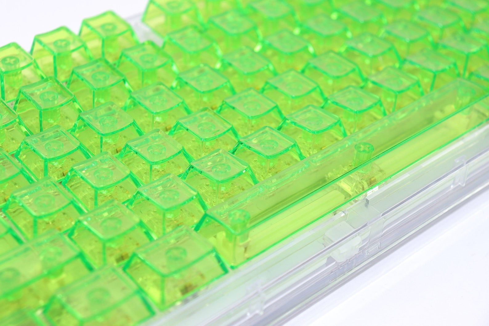 Neon Green Clear Keycap Set: Cherry Profile, PC Material - Etsy