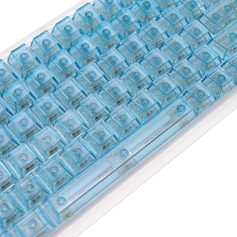Clear Blue Keycap Set: 120-key Cherry Profile Translucent PC Keycaps - Etsy