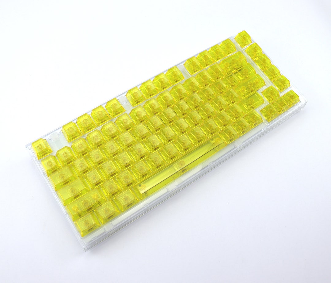 Yellow Clear Keycaps Transparent Keycaps Blank Keycap Set Backlit ...