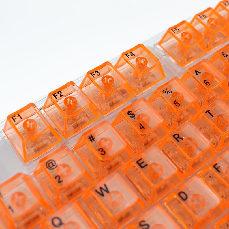 Orange Clear Keycap Set: Cherry Profile, PC Translucent Keycaps - Etsy