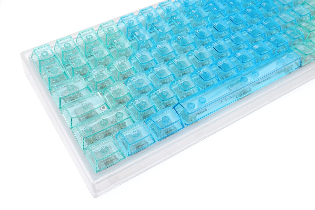 Blue Clear Keycaps Gradient Clear Keycap Set Cherry Keycaps Blue Clear ...