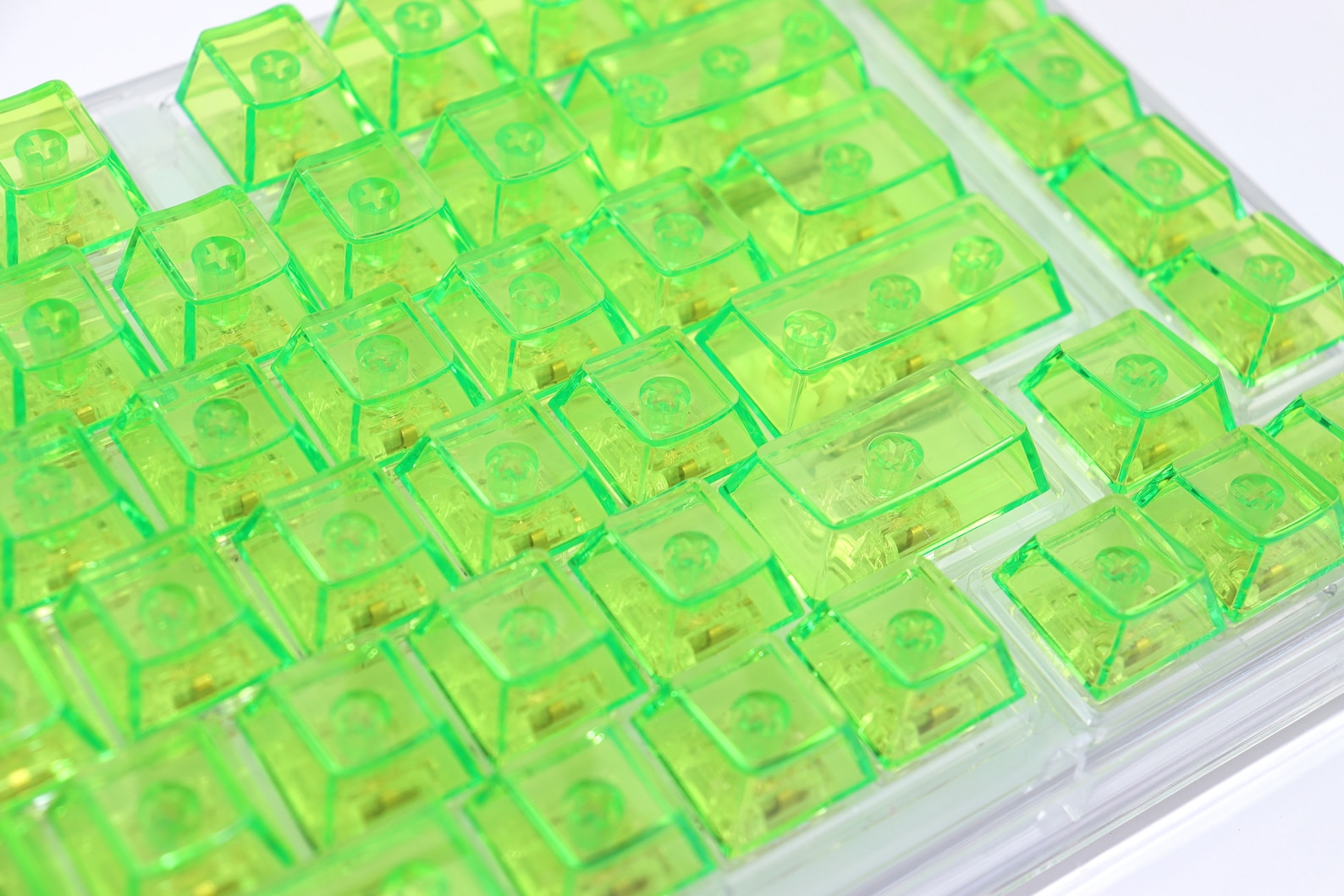 Neon Green Clear Keycap Set: Cherry Profile, PC Material - Etsy