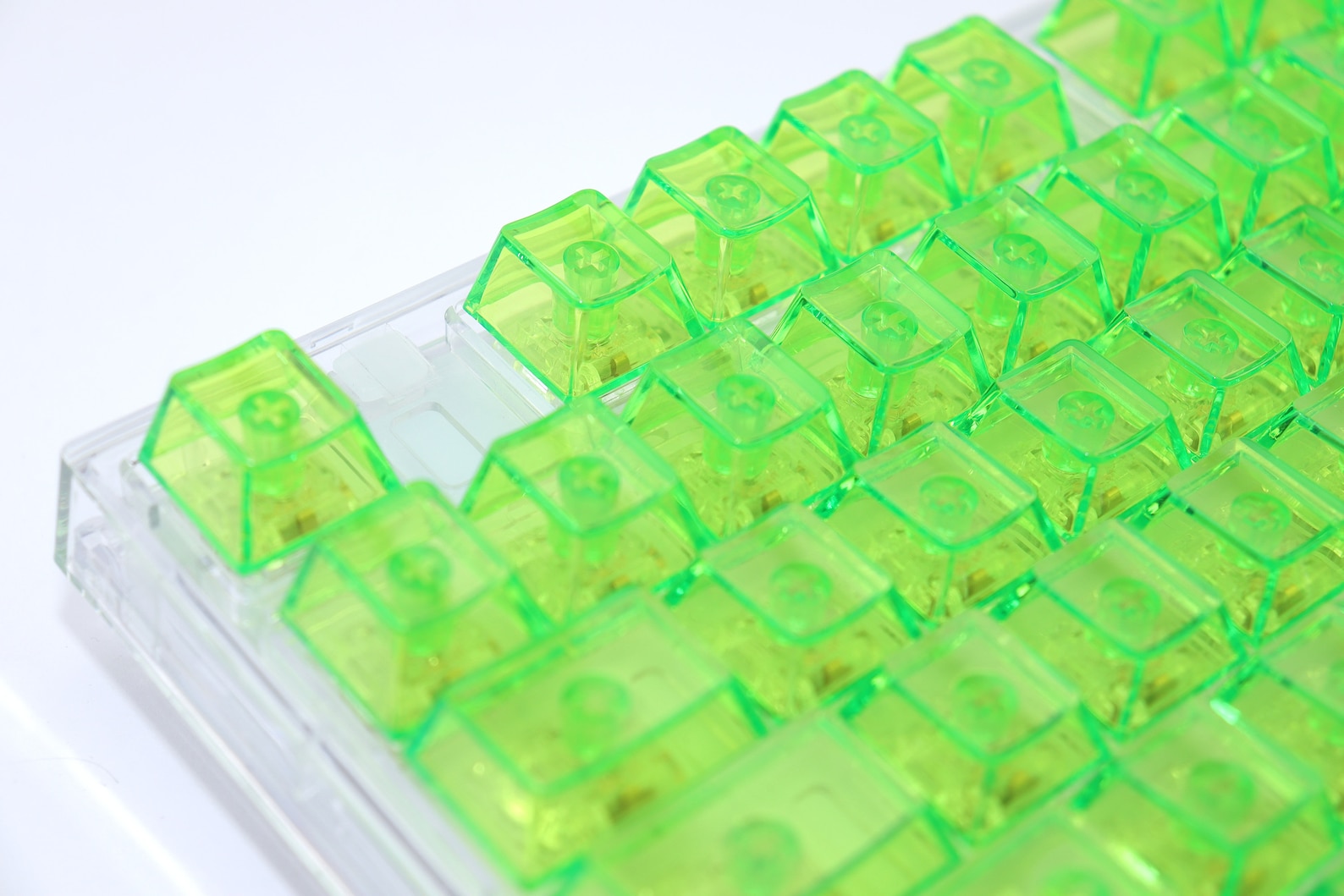 Neon Green Clear Keycap Set: Cherry Profile, PC Material - Etsy