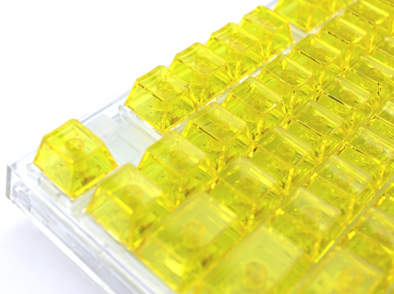 Yellow Clear Keycaps Transparent Keycaps Blank Keycap Set - Etsy
