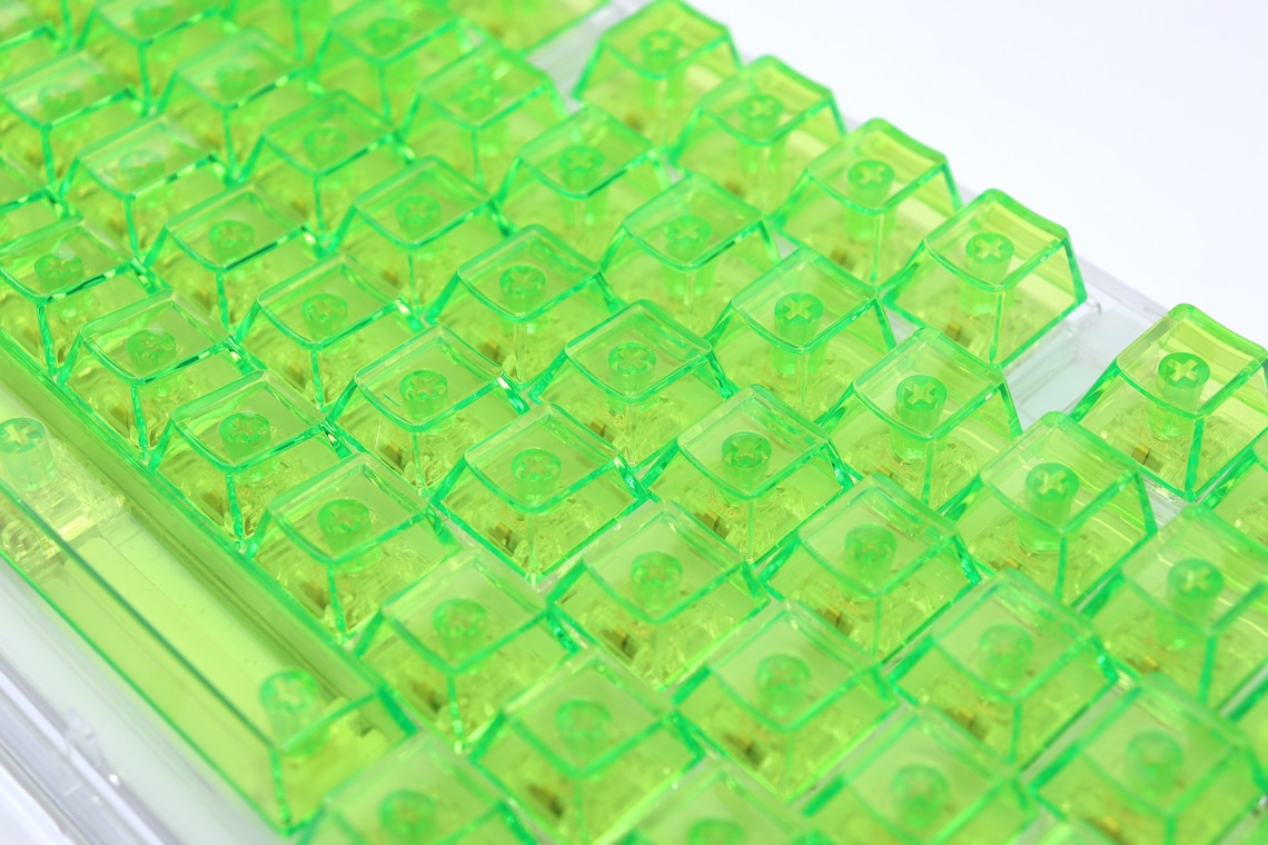 Neon Green Clear Keycap Set: Cherry Profile, PC Material - Etsy