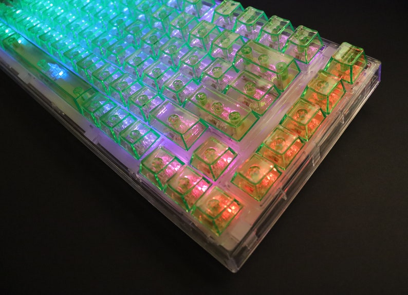 Neon Green Clear Keycap Set: Cherry Profile, PC Material - Etsy
