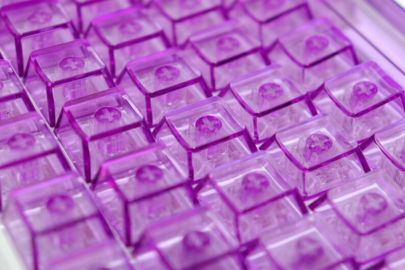 Purple Clear Keycaps Blank Keycap Set Backlit Keycaps Cherry - Etsy