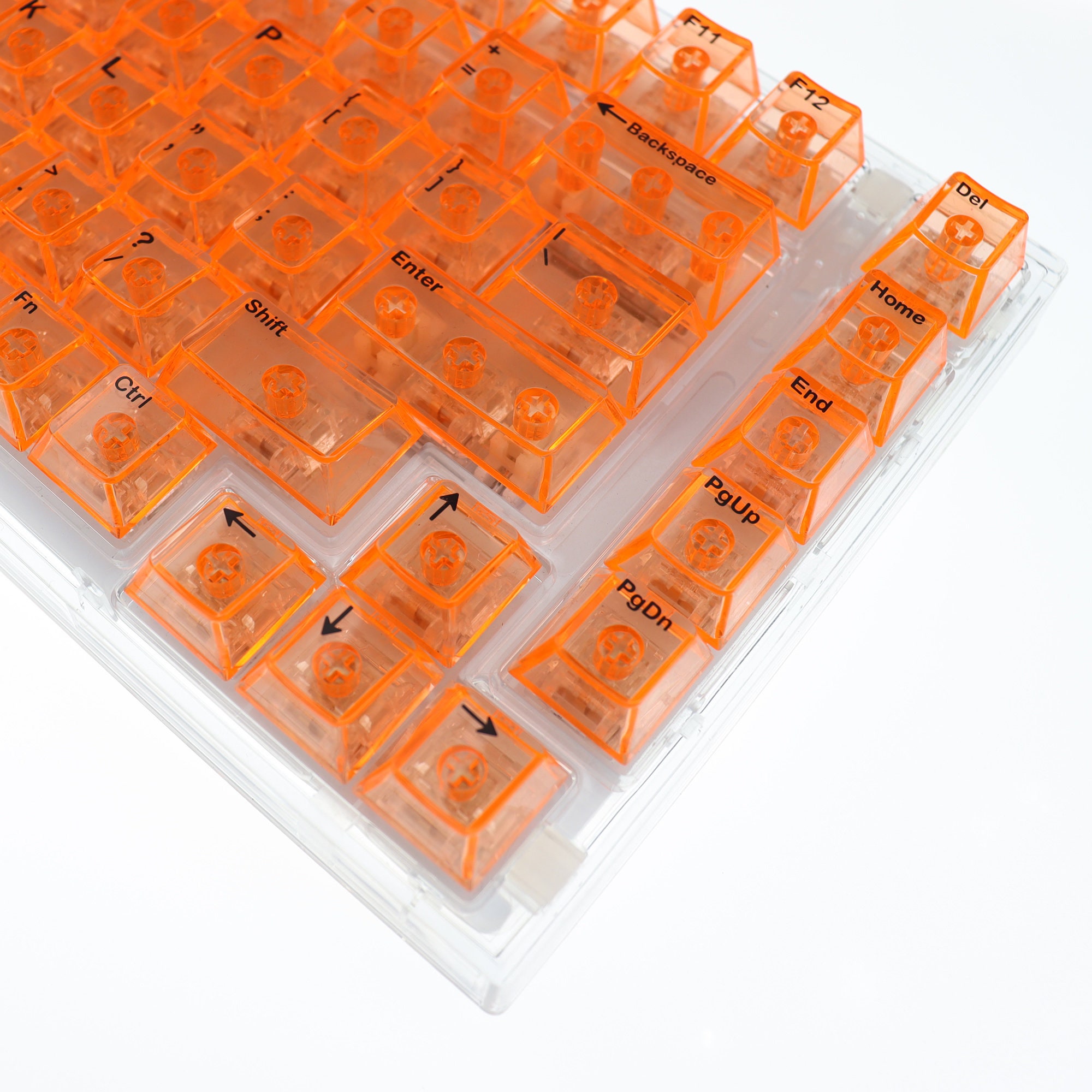 Orange Clear Keycap Set: Cherry Profile, PC Translucent Keycaps - Etsy