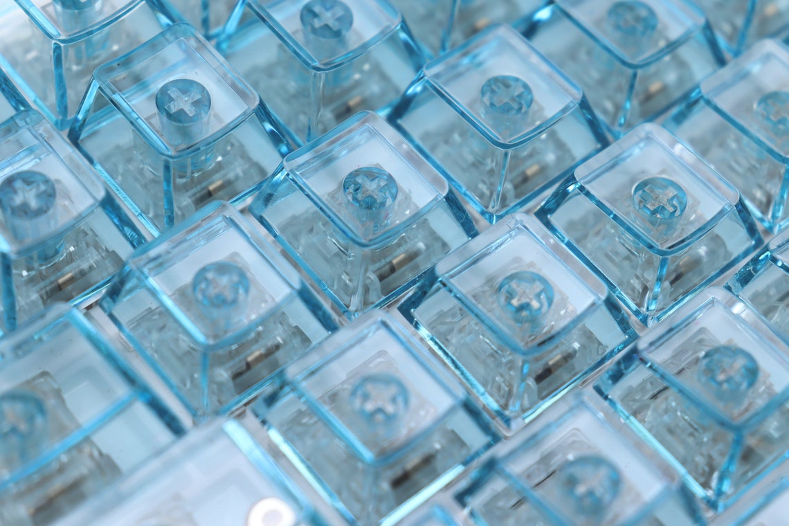 Clear Blue Keycap Set: 120-key Cherry Profile Translucent PC Keycaps - Etsy