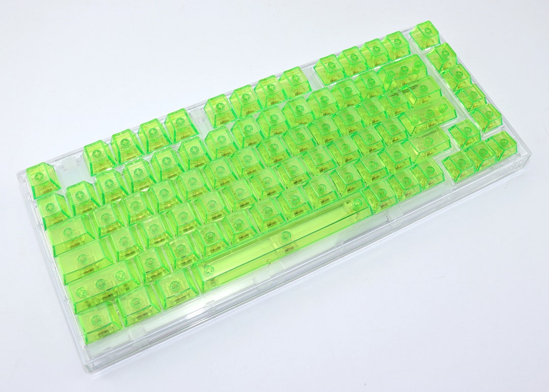 Neon Green Clear Keycaps Transparent Keycaps Blank Keycap Set - Cherry ...