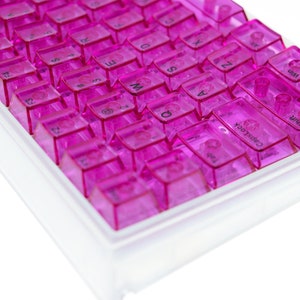 Fuchsia Clear Keycaps Transparent Keycaps Blank Keycap Set Backlit ...