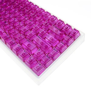 Fuchsia Clear Keycaps Transparent Keycaps Blank Keycap Set Backlit ...