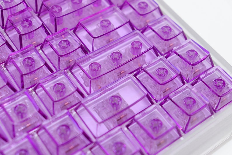 Purple Clear Keycaps Blank Keycap Set Backlit Keycaps Cherry - Etsy