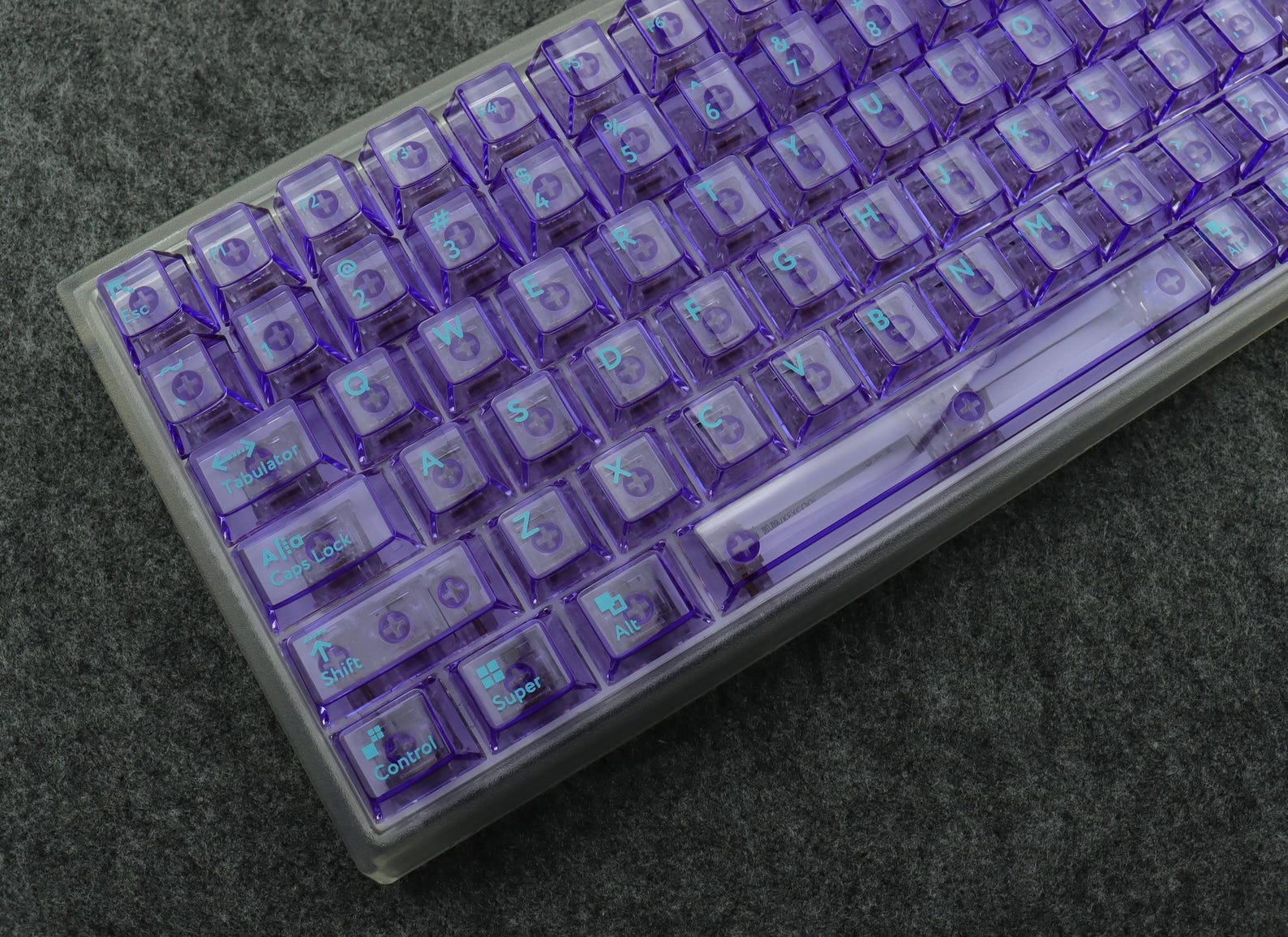 Purple Clear Keycaps Transparent Keycaps Backlit Keycaps Cherry Keycaps ...