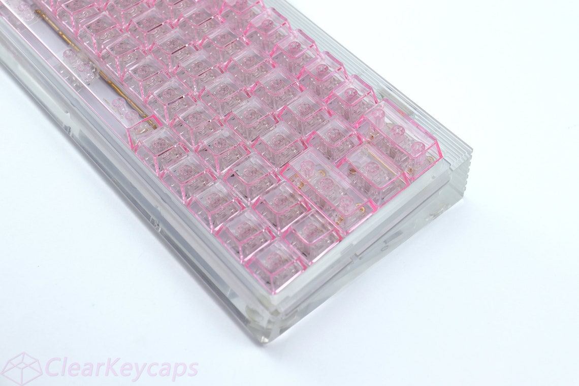 Pink Clear Keycaps Transparent Keycaps Blank Keycap Set - Etsy