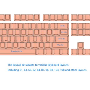 Clear Keycaps Neon Orange Keycaps Transparent Keycaps Custom Blank ...