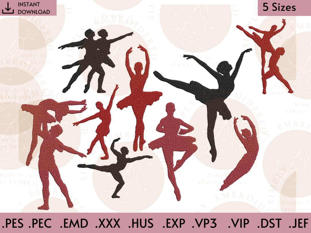 9 Ballet Embroidery Design, Dancing Embroidery File, Baby Girl Machine ...