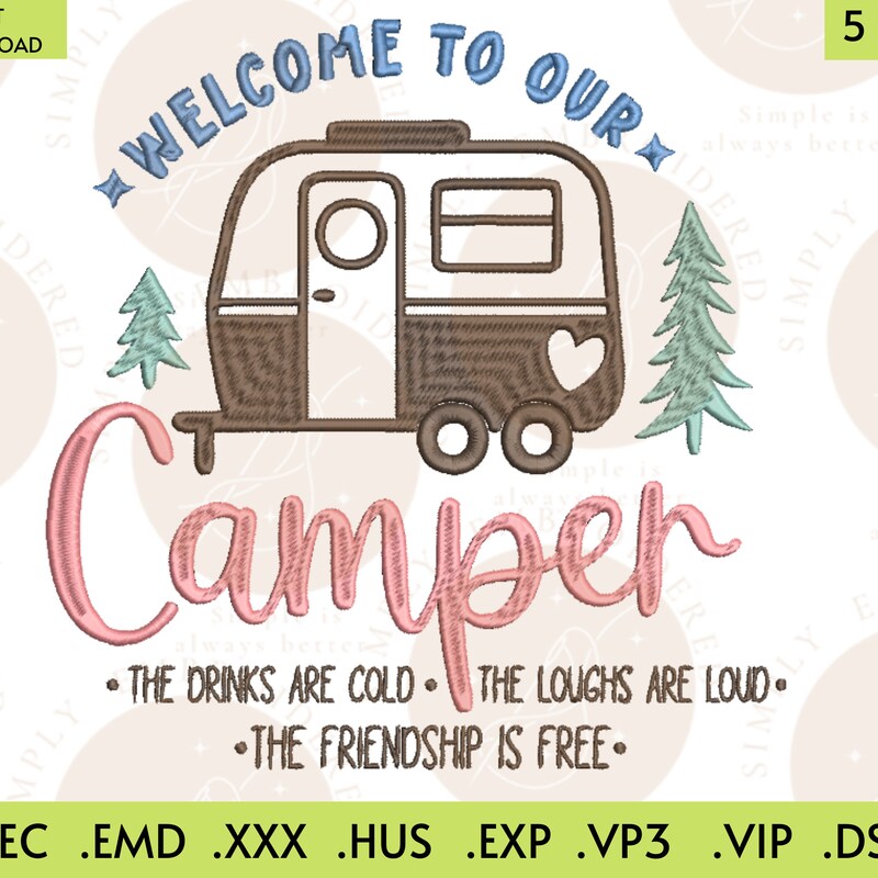 Camper Embroidery - Etsy