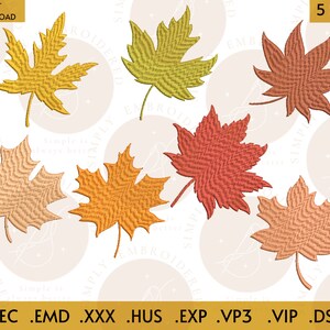 Maple Leaves Embroidery Design Bundle Fall Machine Embroidery - Etsy