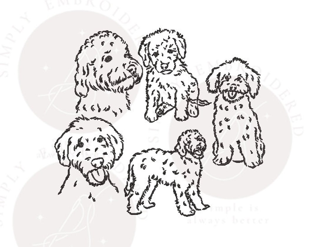 Labradoodle Embroidery Design Dog Embroidery Designs Cute Animal ...