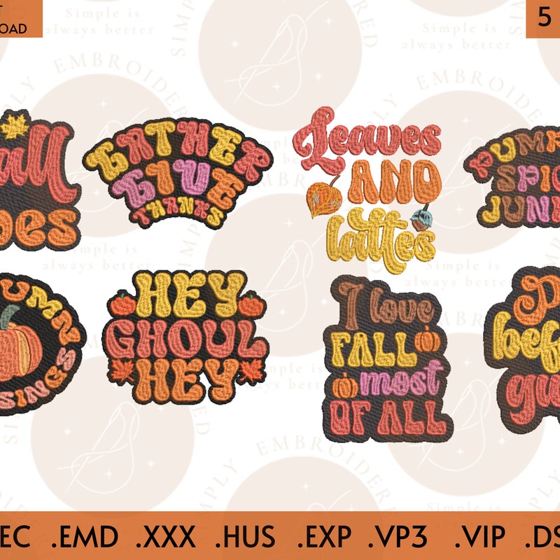 Fall Embroidery - Etsy