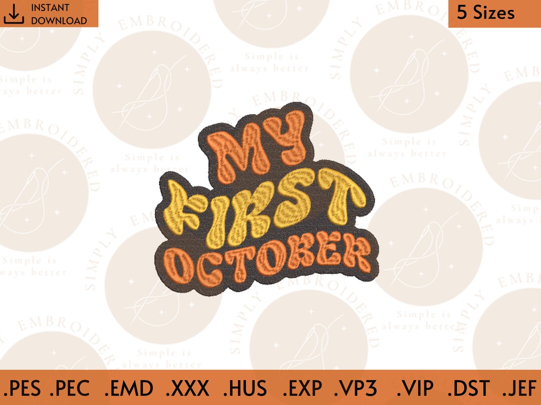 My First October Embroidery Designs Autumn Embroidery - Etsy