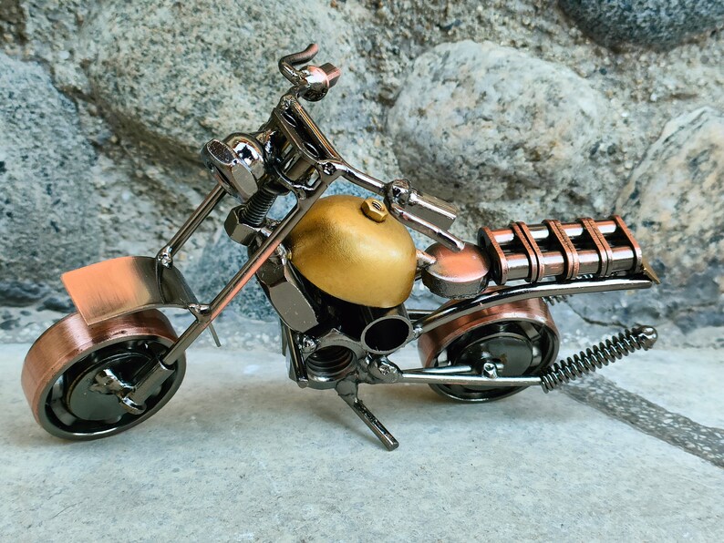 Motorcycle Scrap Metal Art, Dirt Bike Metal Sculpture, Gift for Him ...