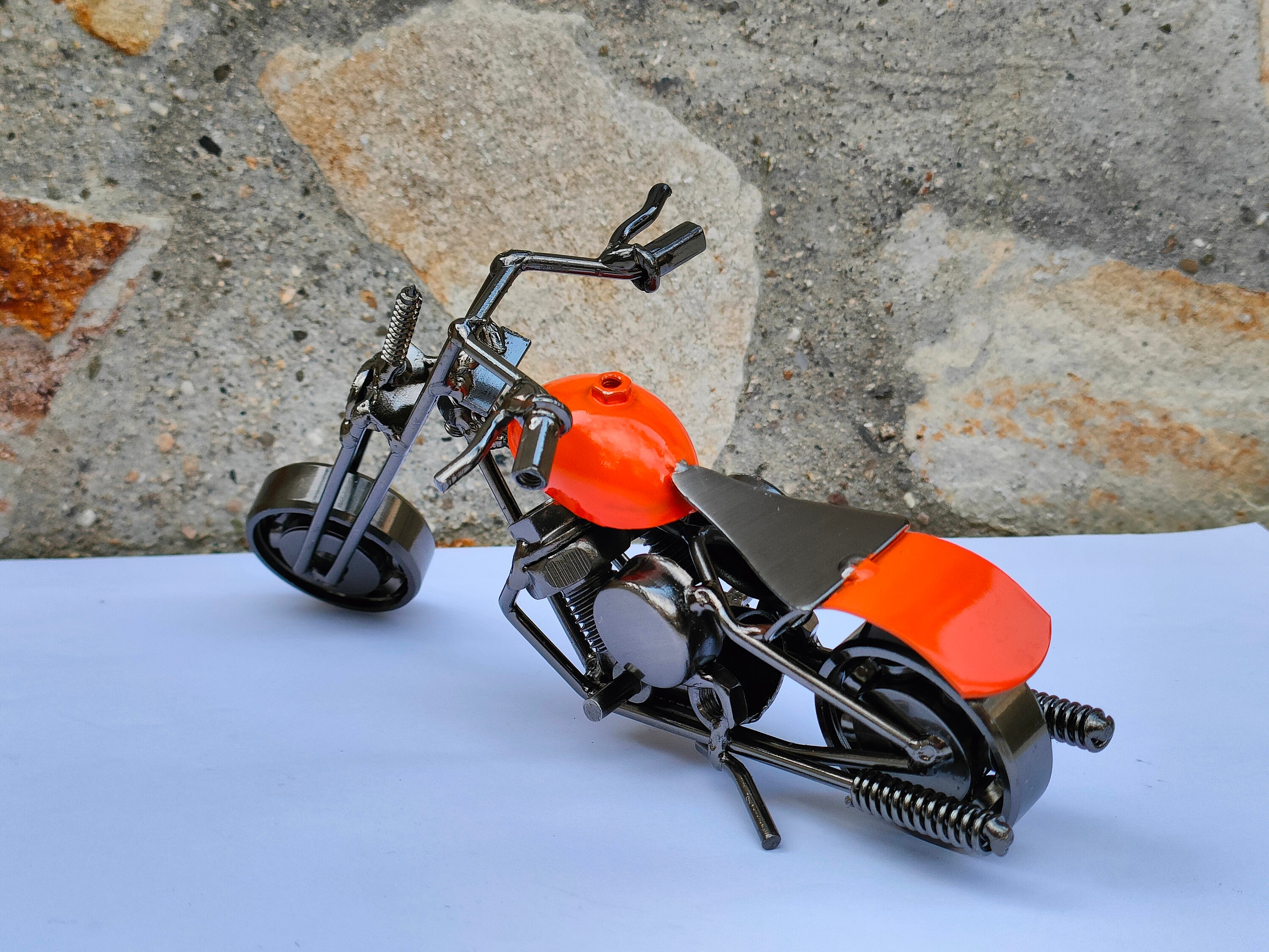 Motorcycle Metal Art Sculpture, Harley Davidson Inspired Welded Metal Art, Steampunk Decor - Etsy