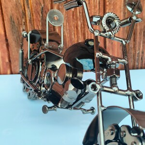 Metal Motorcycle Figurine, Motorbike Nuts Bolts Sculpture, Upcycled ...