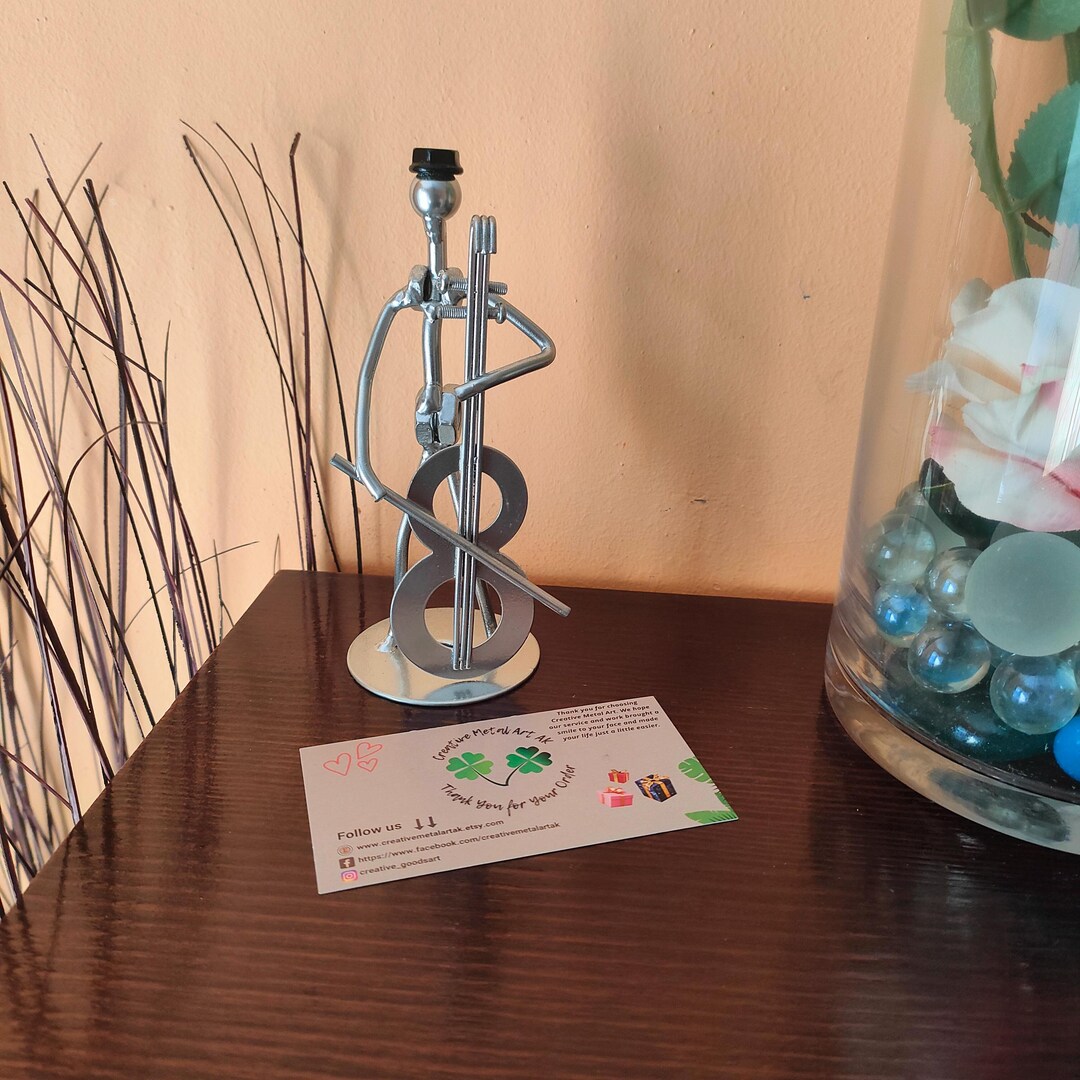 Cello Player Welded Metal Art Sculpture, Gifts for Musicians Sculpture ...