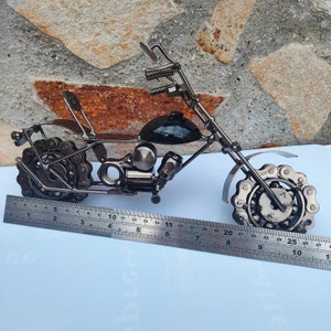Metal Motorcycle Figurine, Motorbike Nuts Bolts Sculpture, Upcycled ...