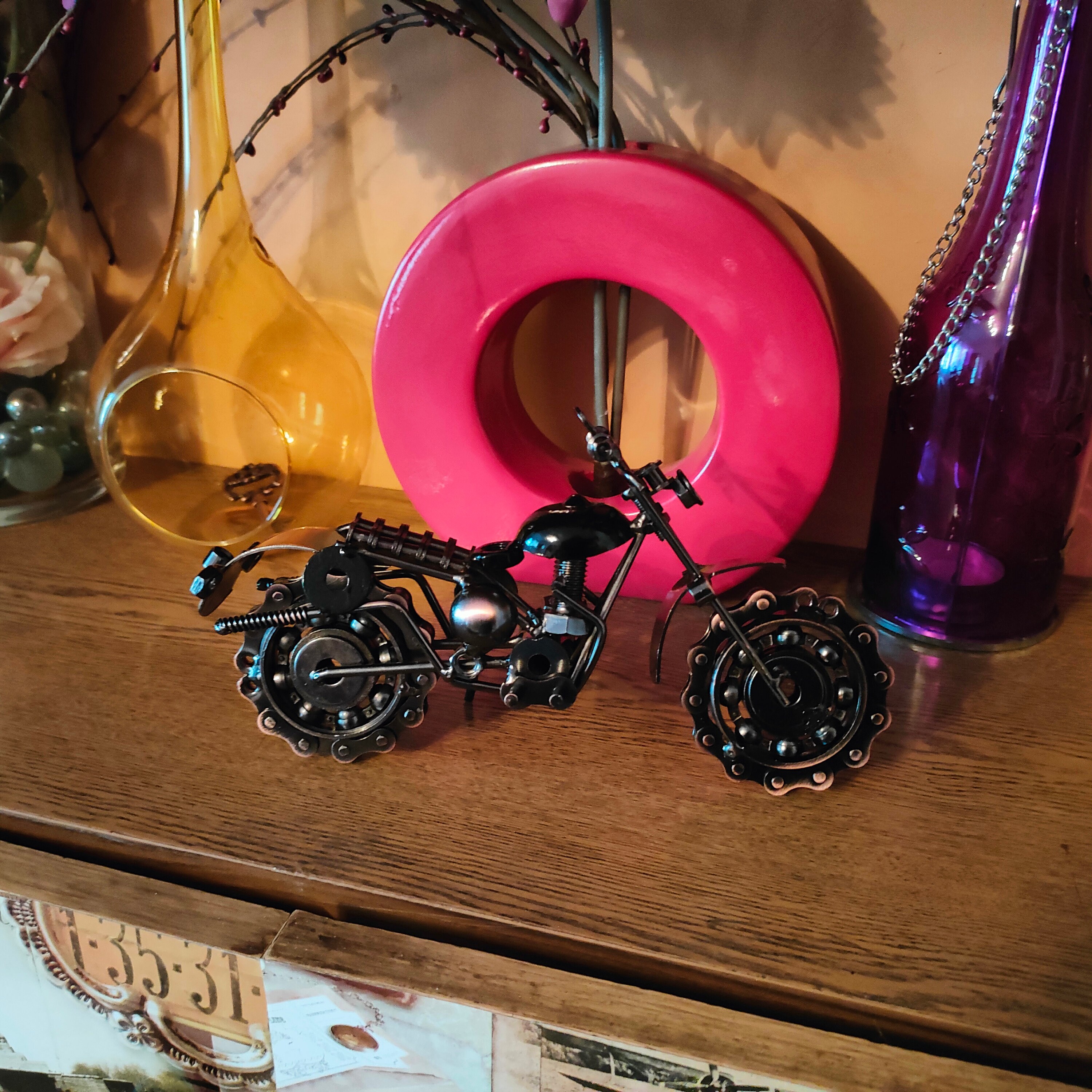 Steampunk Figurine, Nuts Bolts Sculpture,scrap Metal Art, Motorbike ...