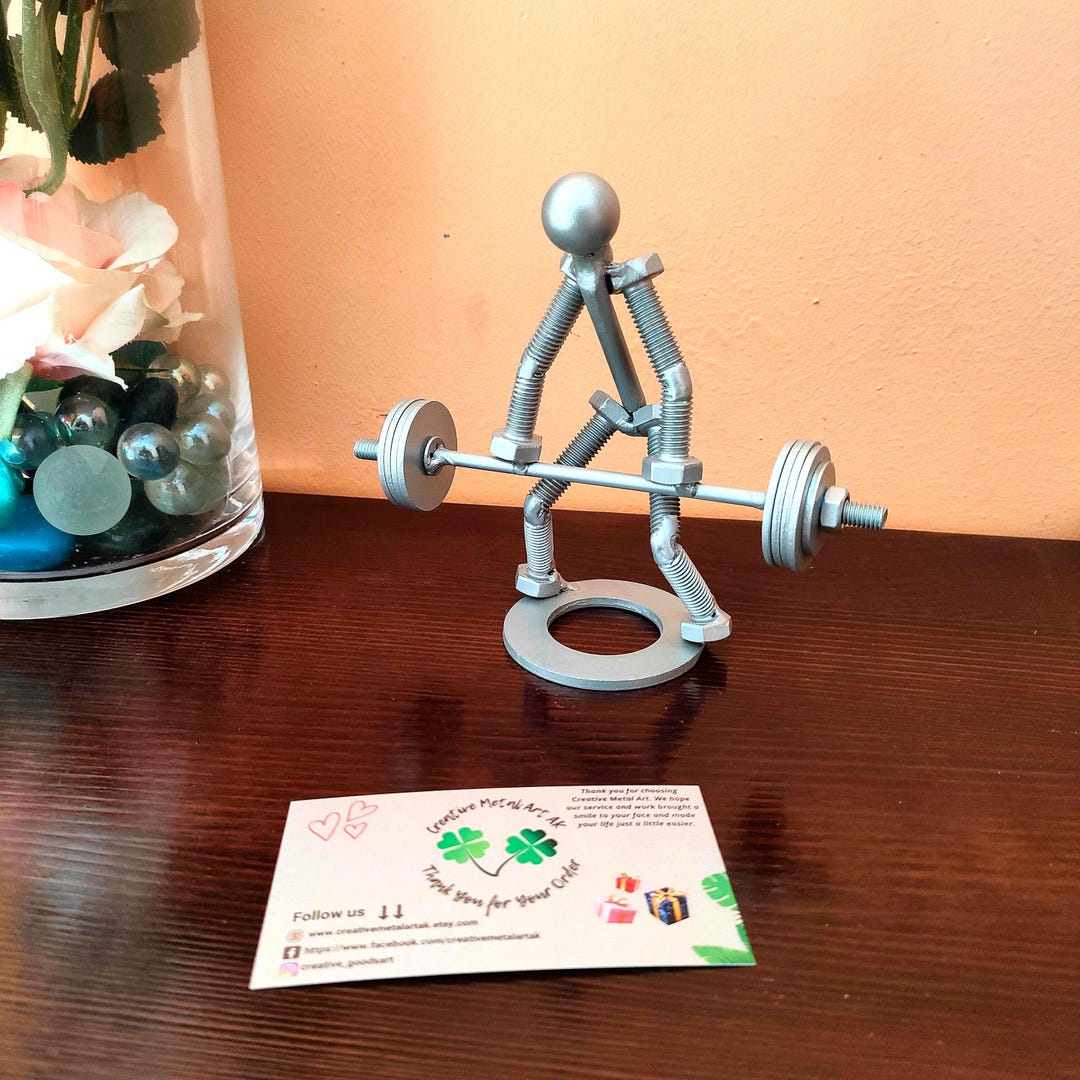 Deadlift Weightlifter Welded Art- Gym Lover Gift- Body Builder Work Out ...