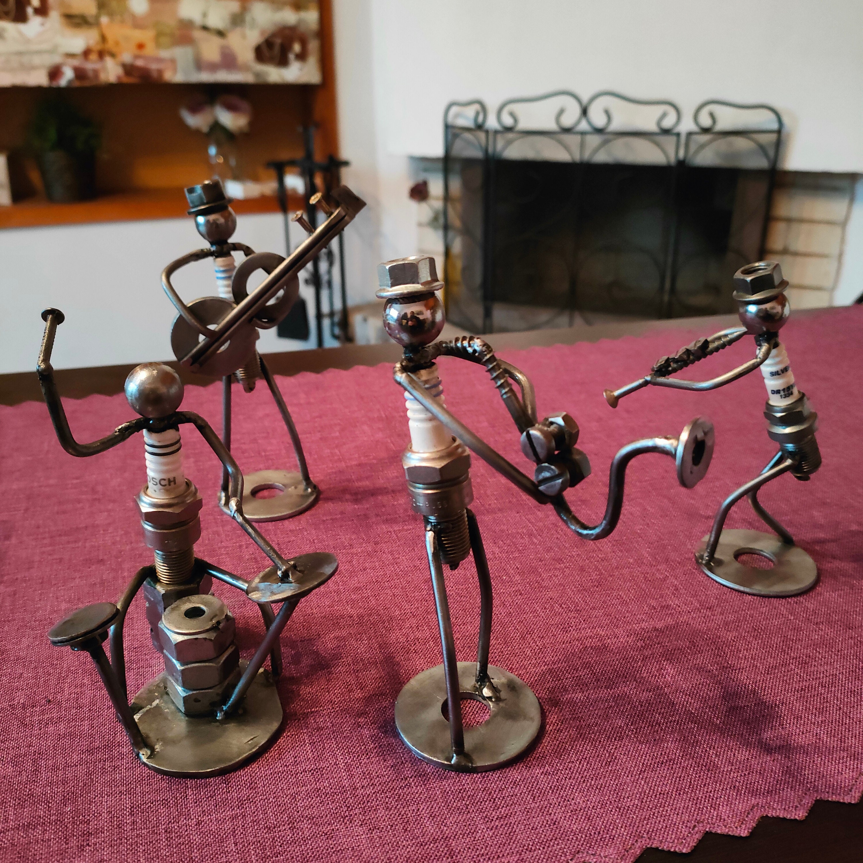 Saxophone Player Metal Sculpture Shelf Decor Welded Metal Music Art ...