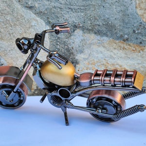 Motorcycle Scrap Metal Art, Dirt Bike Metal Sculpture, Gift for Him ...