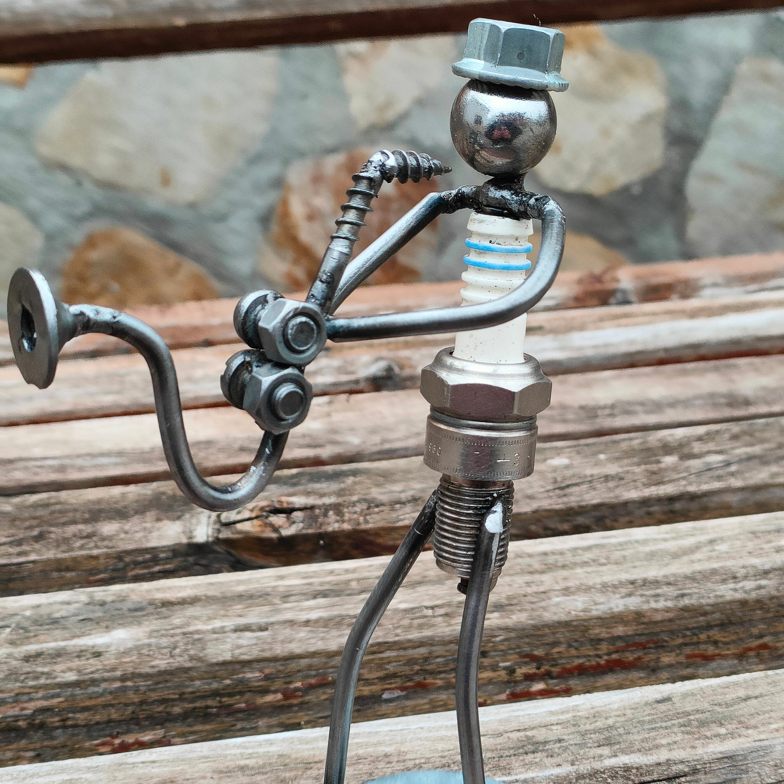 Saxophone Player Metal Sculpture Shelf Decor Welded Metal Music Art ...