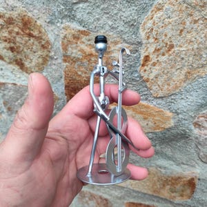 Cello Player Welded Metal Art Sculpture, Gifts for Musicians Sculpture ...