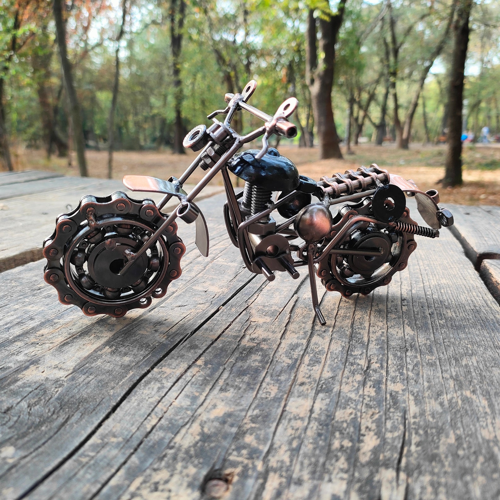 Steampunk Figurine, Nuts Bolts Sculpture,scrap Metal Art, Motorbike ...