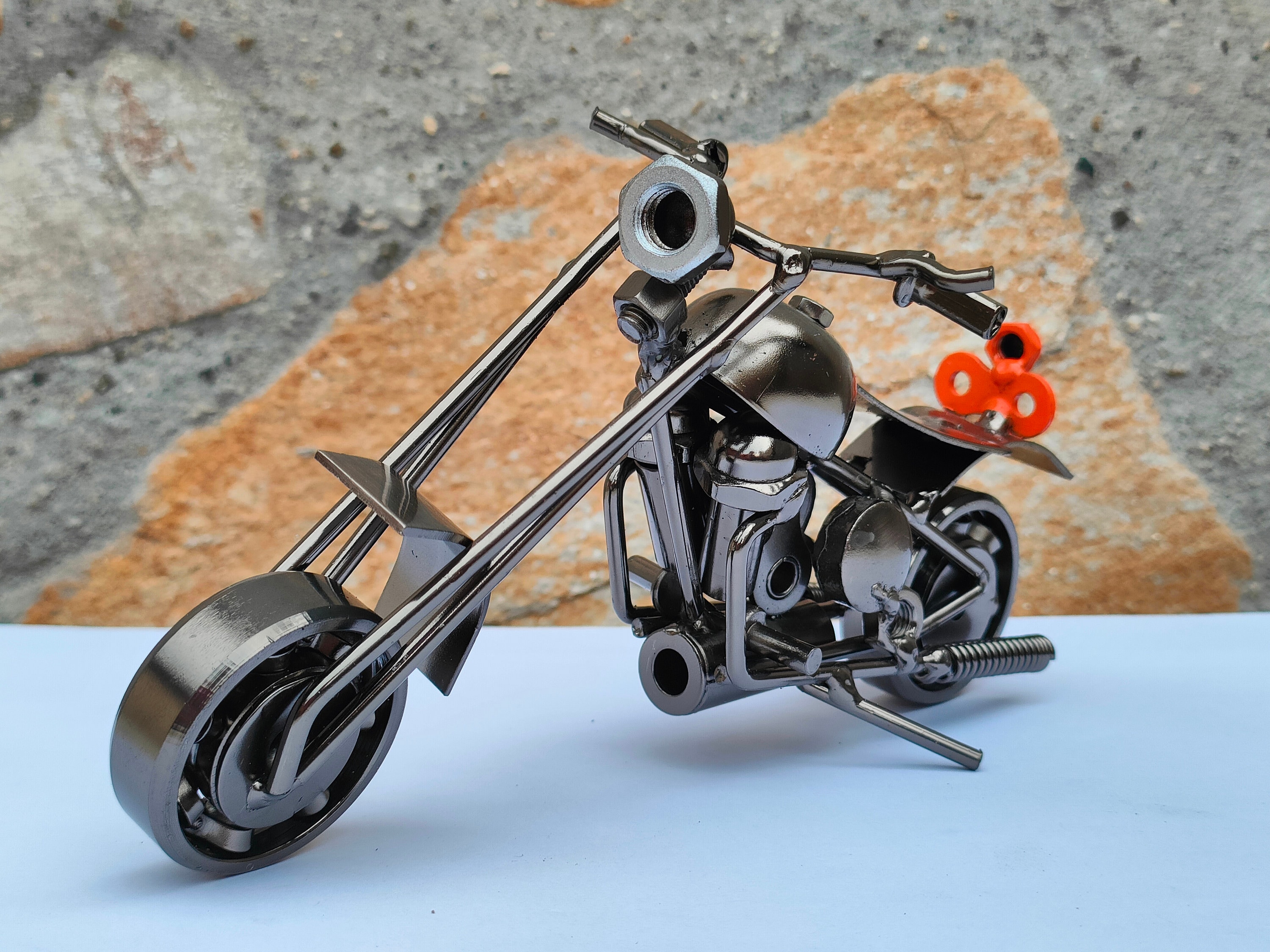 Scrap Metal Art Motorbike Sculpture Weld Art-motorcyclist Gift Ideas ...